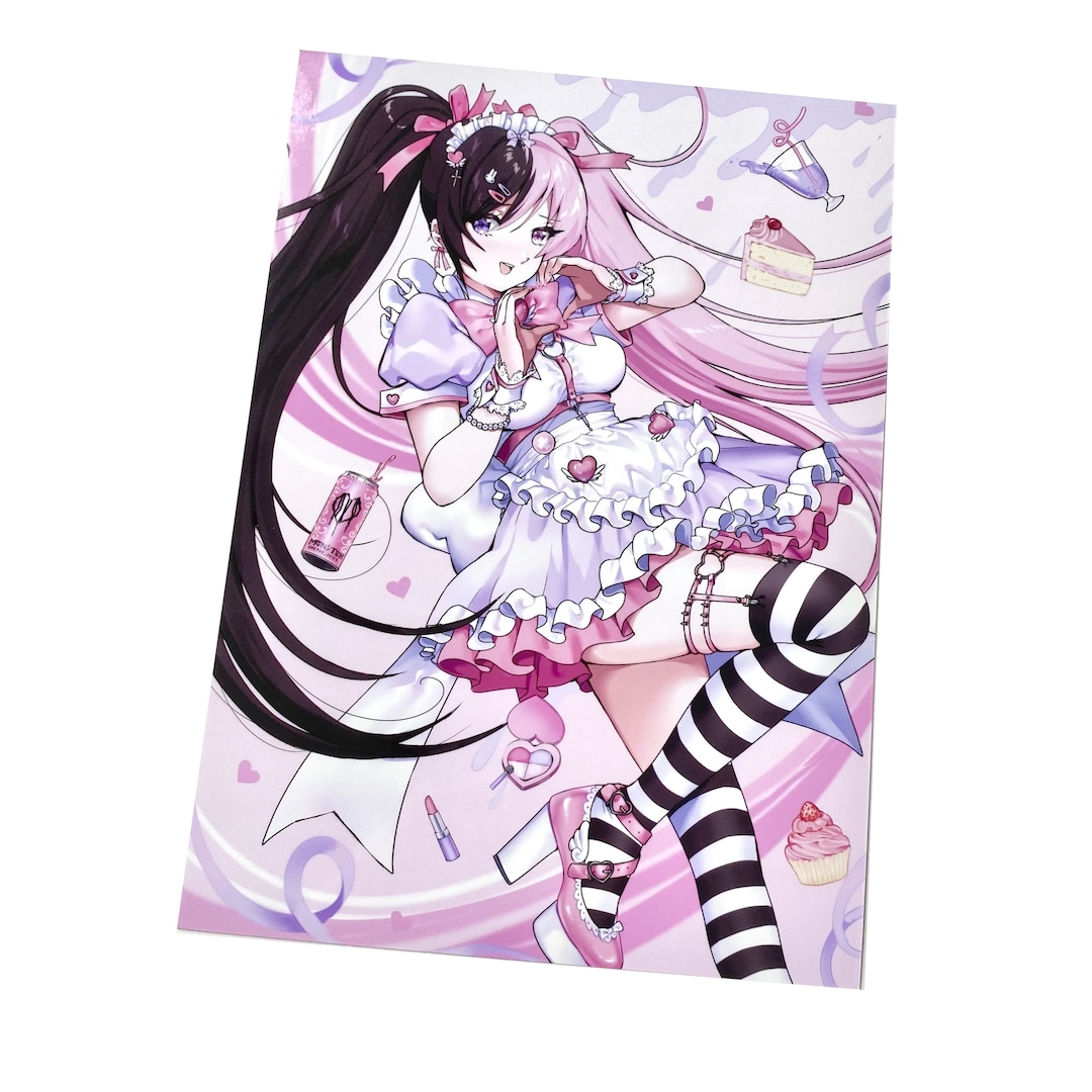 Maid Cerise Art Print, Menhera, Jiraikei, Yamikawaii, Kawaii Goth, Maid ...