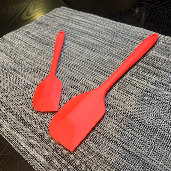 Red Silicone Spatula 2pcs Set Kitchen Gadget Utensil for - Etsy