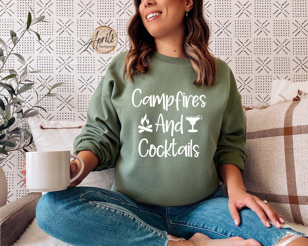 Campfires and Cocktails Sweatshirt: Camping Adventure Hoodie - Etsy