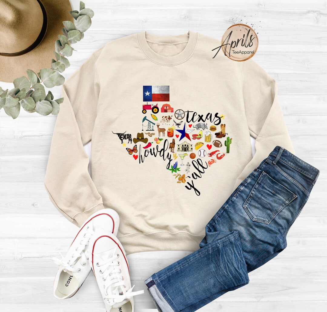Texas Sweatshirt, Texas Hoodie, Texas Shirt, Texas State Sweatshirt ...