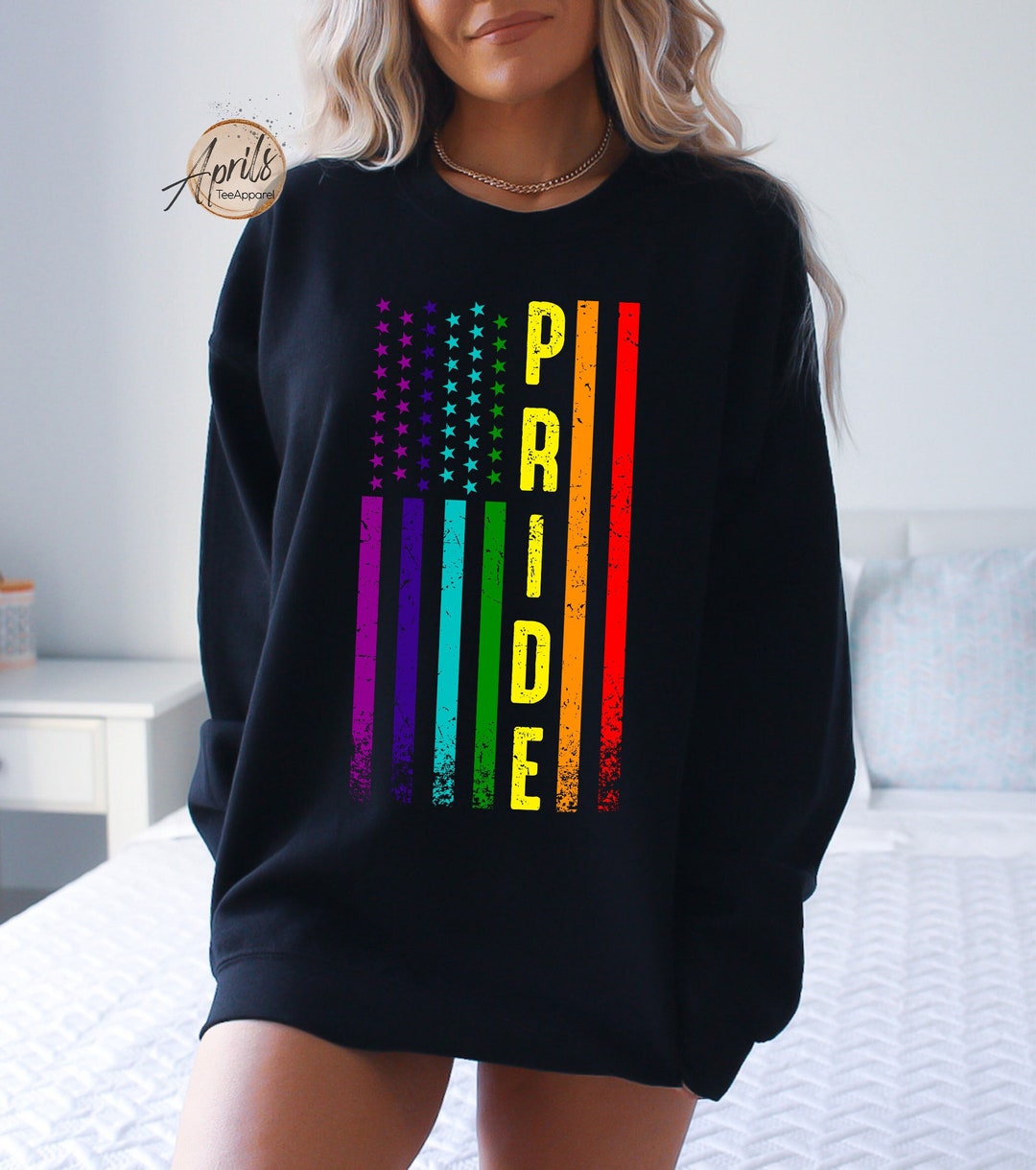 LGBTQ Pride Flag Sweatshirt, Pride Flag Hoodie, LGBTQ Sweatshirt, Gay ...