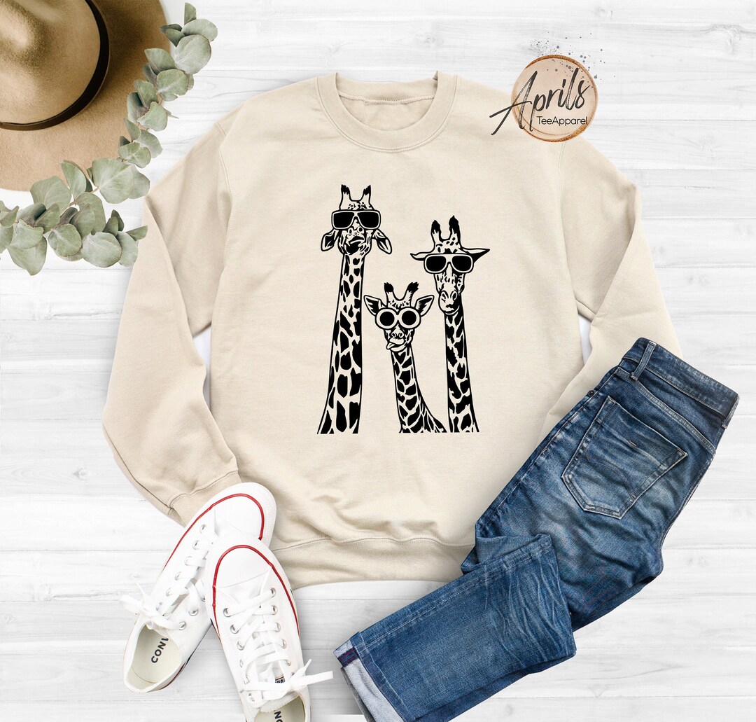 Giraffes With Sunglasses Sweatshirt: Funny Animal Hoodie - Etsy Canada
