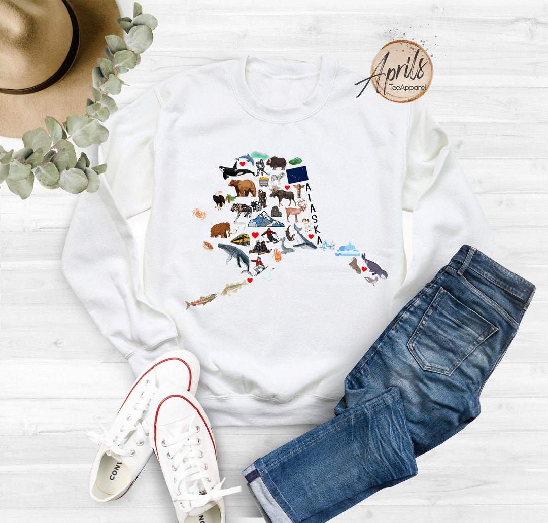 Alaska Map Sweatshirt: State Souvenir Hoodie - Etsy