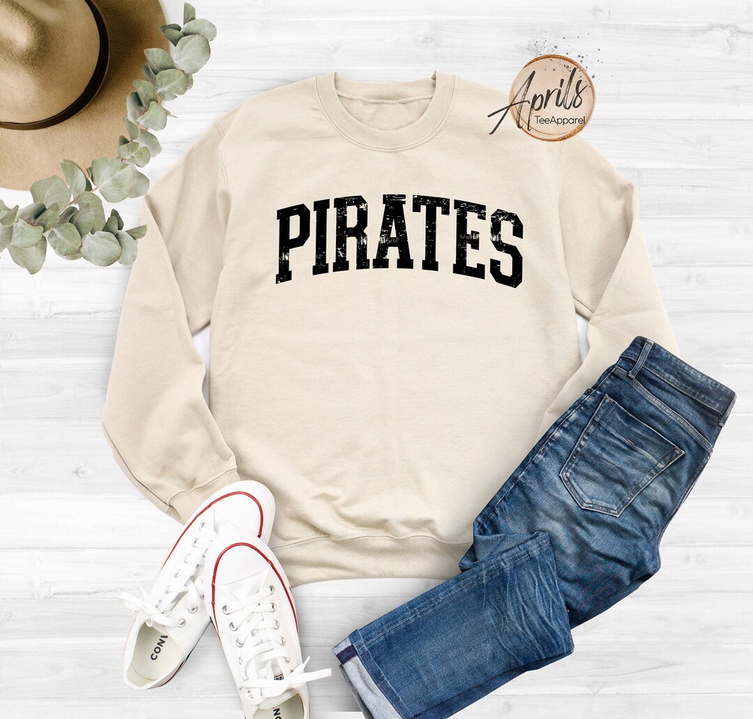 Distressed Pirates Sweatshirt, Pirates Hoodie, Go Pirates Shirt, Team ...