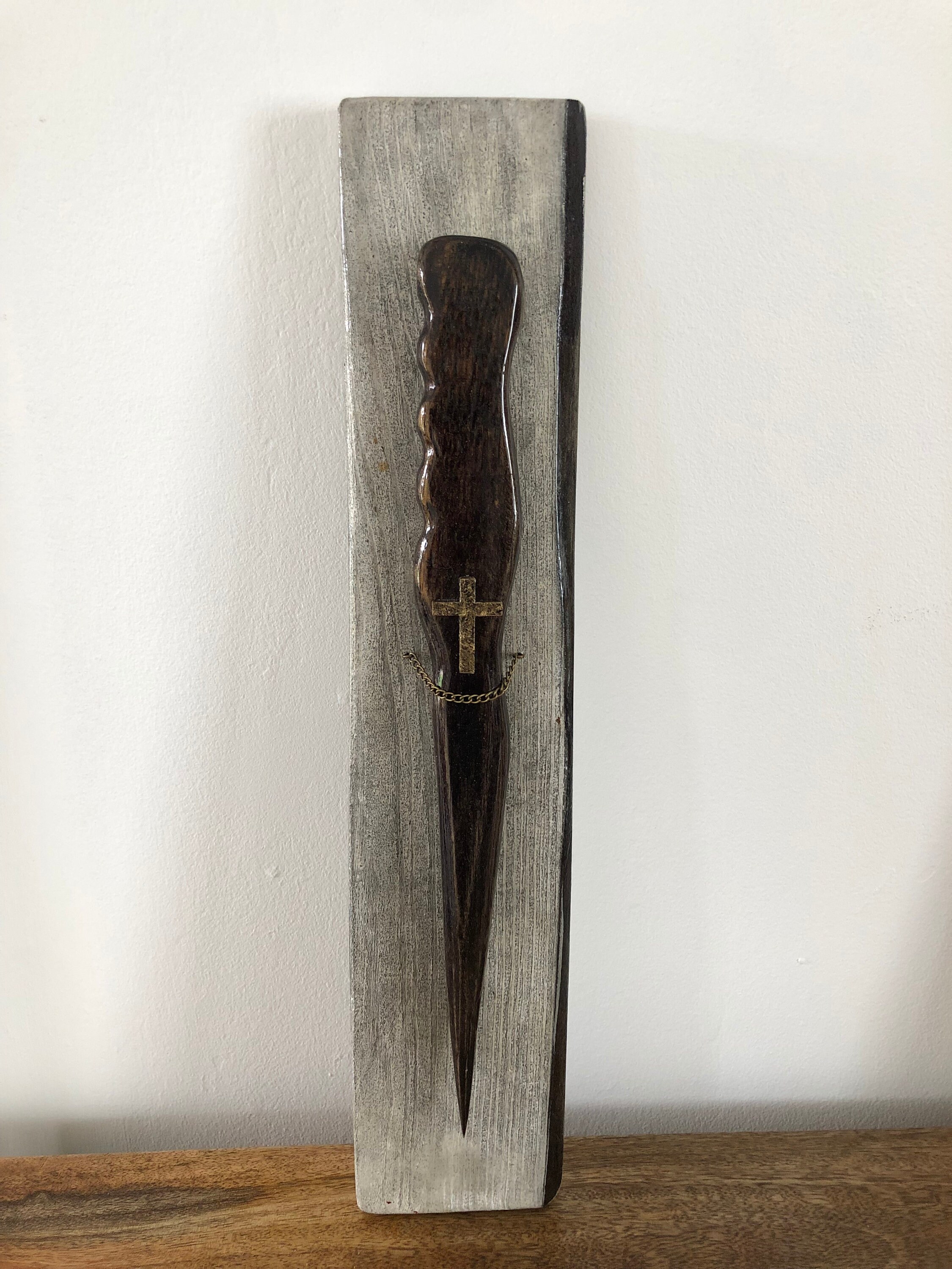 Vampire Stake and Wall Display, Halloween Prop, Wooden, Handmade in ...
