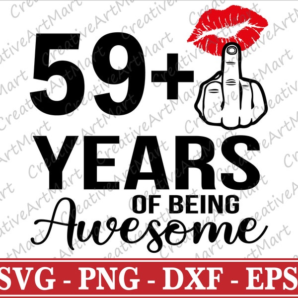 I Am 59 Middle Finger Png - Etsy