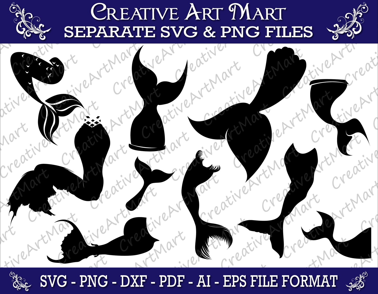 Mermaid Tail SVG Mermaid Tails Svg Bundle Mermaid Svg Cut - Etsy