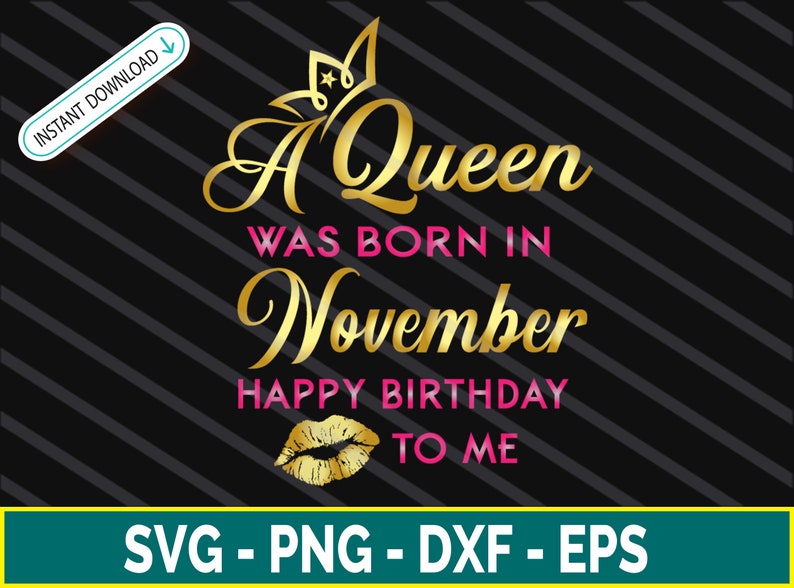 A Queen Was Born in November SVG Birthday in November Pink - Etsy