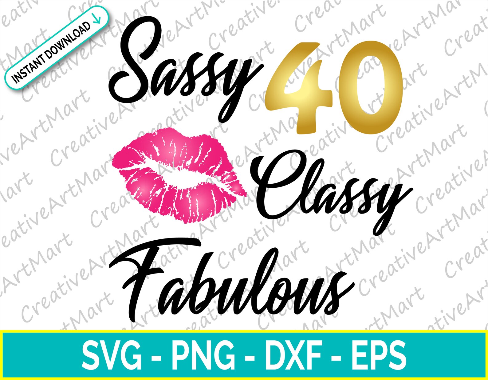 40th Birthday Svg Sassy Classy Fabulous Birthday Svg Etsy