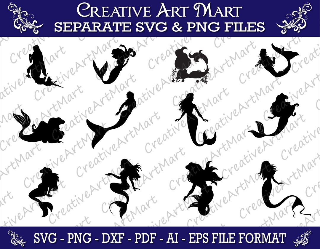 Mermaids SVG, Mermaid Svg Bundle, Mermaid 12 Svg Design Bundle ...