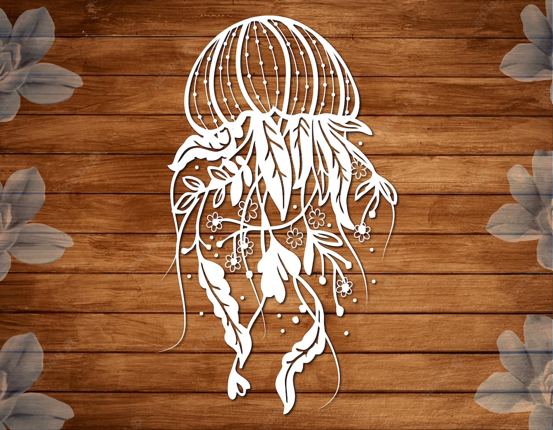 Floral Jellyfish Svg, Ocean Jellyfish Svg, Fish Svg for Cricut and ...