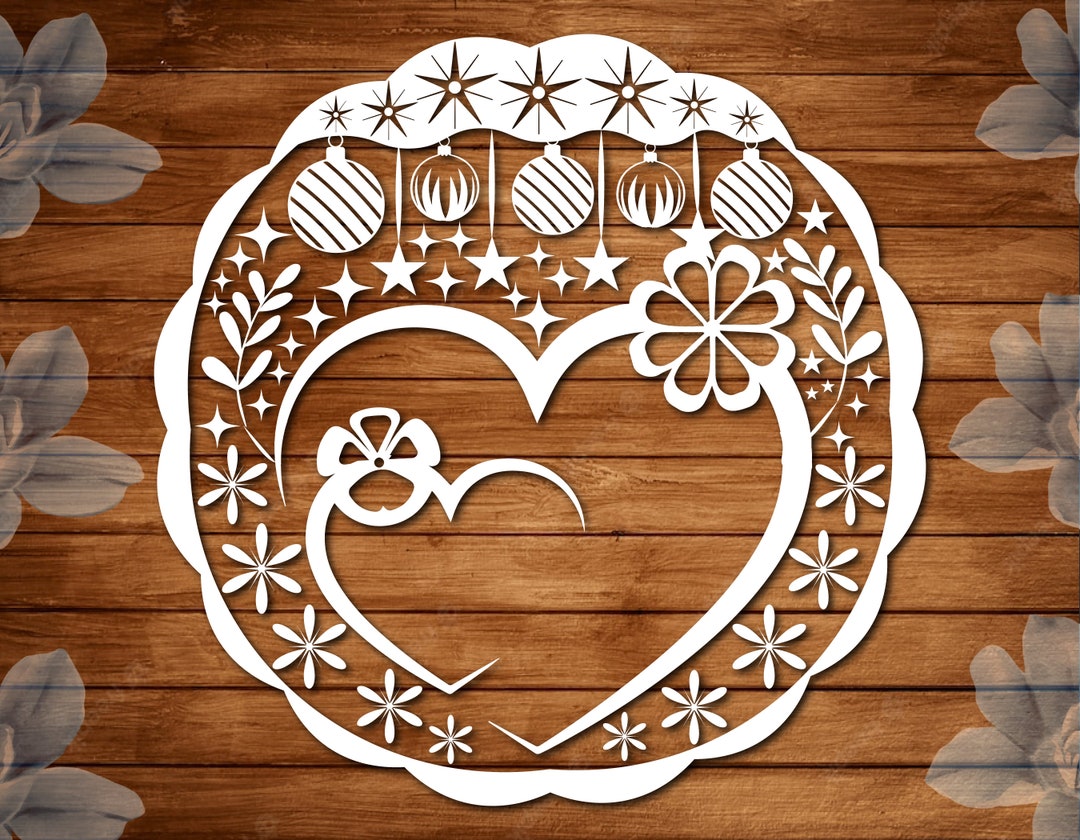 Blank Heart Frame, Papercut Template, Cricut Silhouette - Svg Png Jpg ...