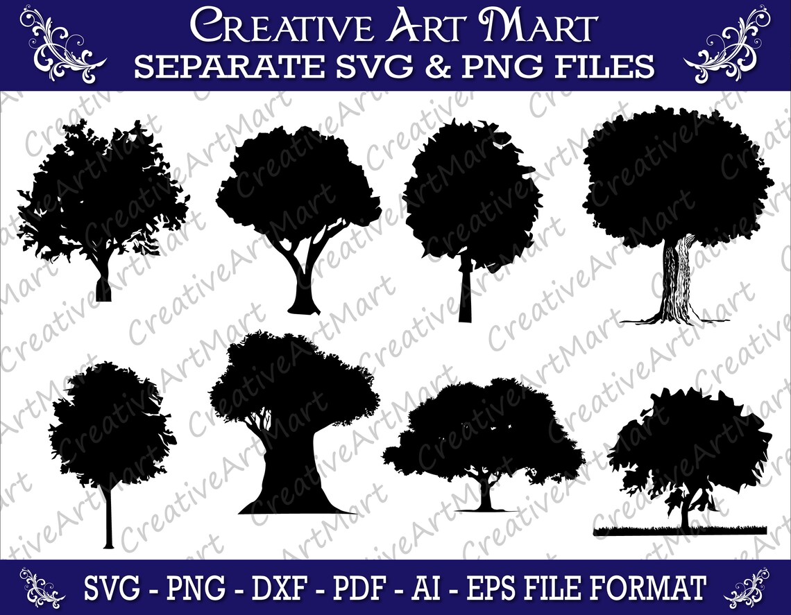 Tree SVG Bundle Oak Tree Svg Tree Svg Tree Cut File Trees - Etsy