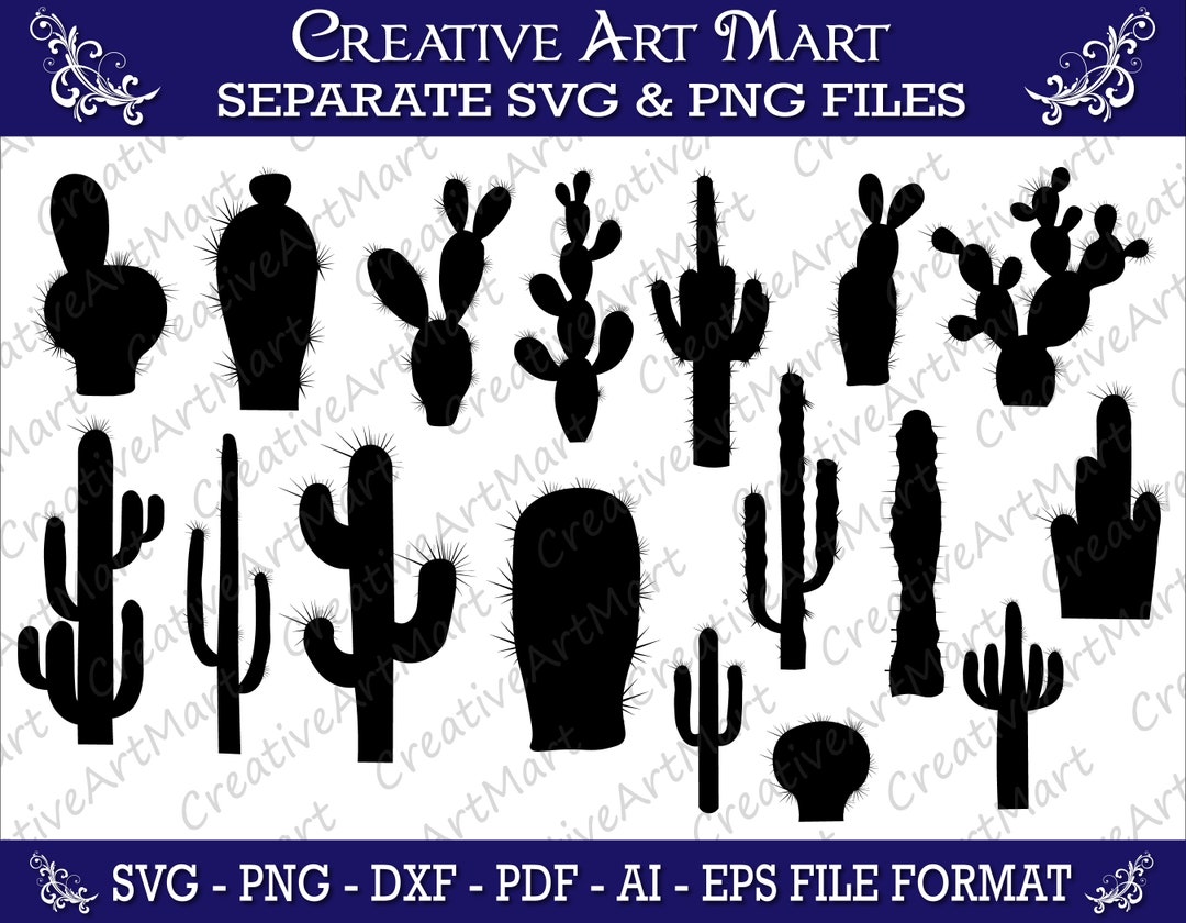 Cactus Svg Bundle, Cactus Clipart Svg, Plants Svg Collection, Cactus ...