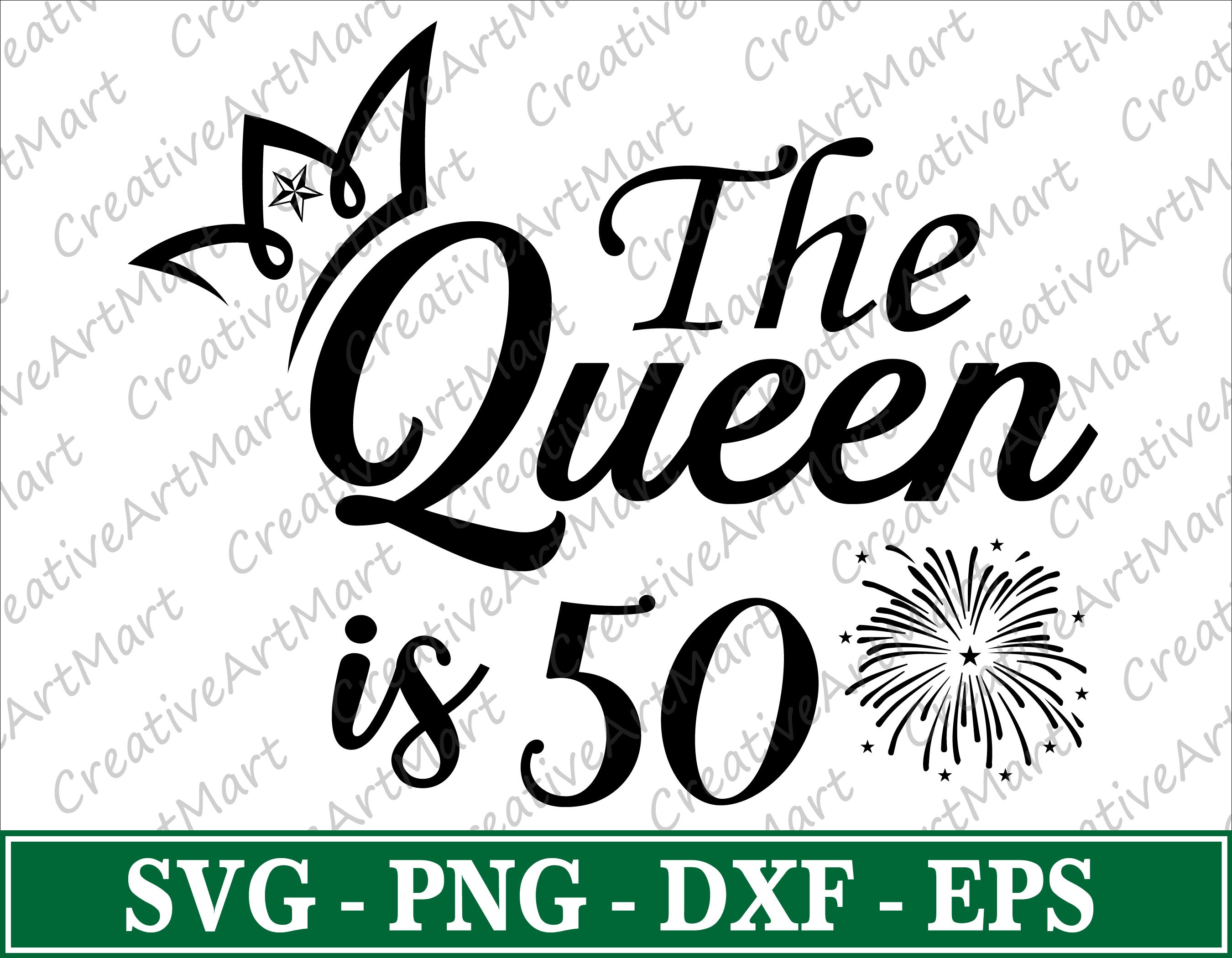 The Queen is 50 Birthday Svg Birthday Queen Svg Birthday - Etsy