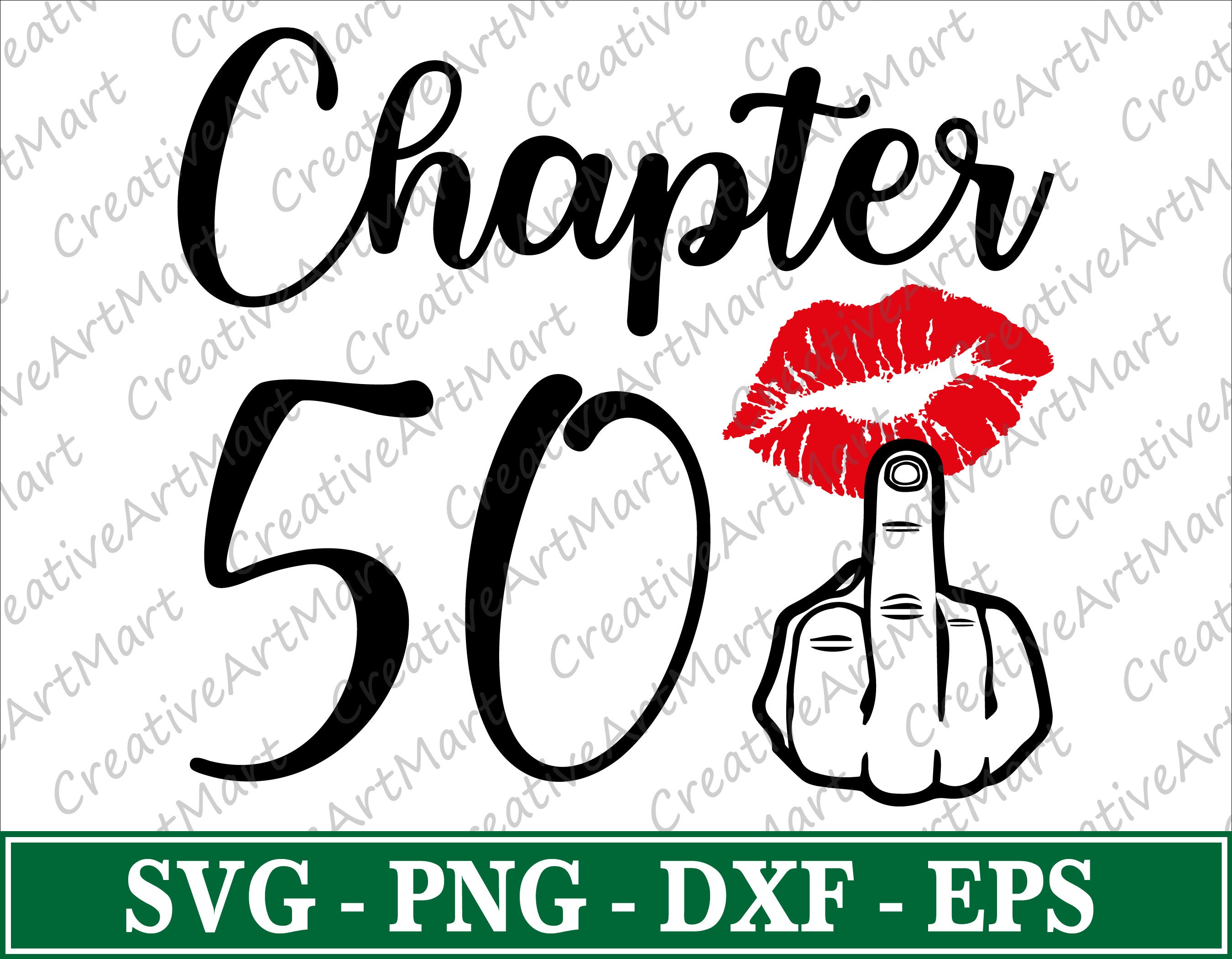 Chapter 50 Birthday Svg Middle Finger Birthday Svg Red Lips | Etsy