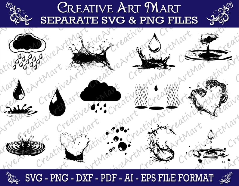 Rain Drop Svg Water Drop Svg Rain Drop Bundle Svg Raindrop - Etsy