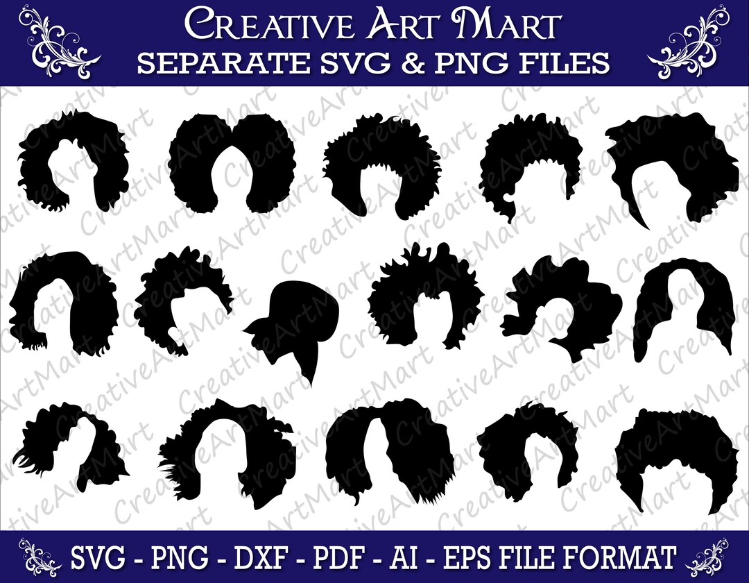 Afro Woman Hair SVG, Afro Women Svg, Afro Girl Svg, Afro Black Girl ...