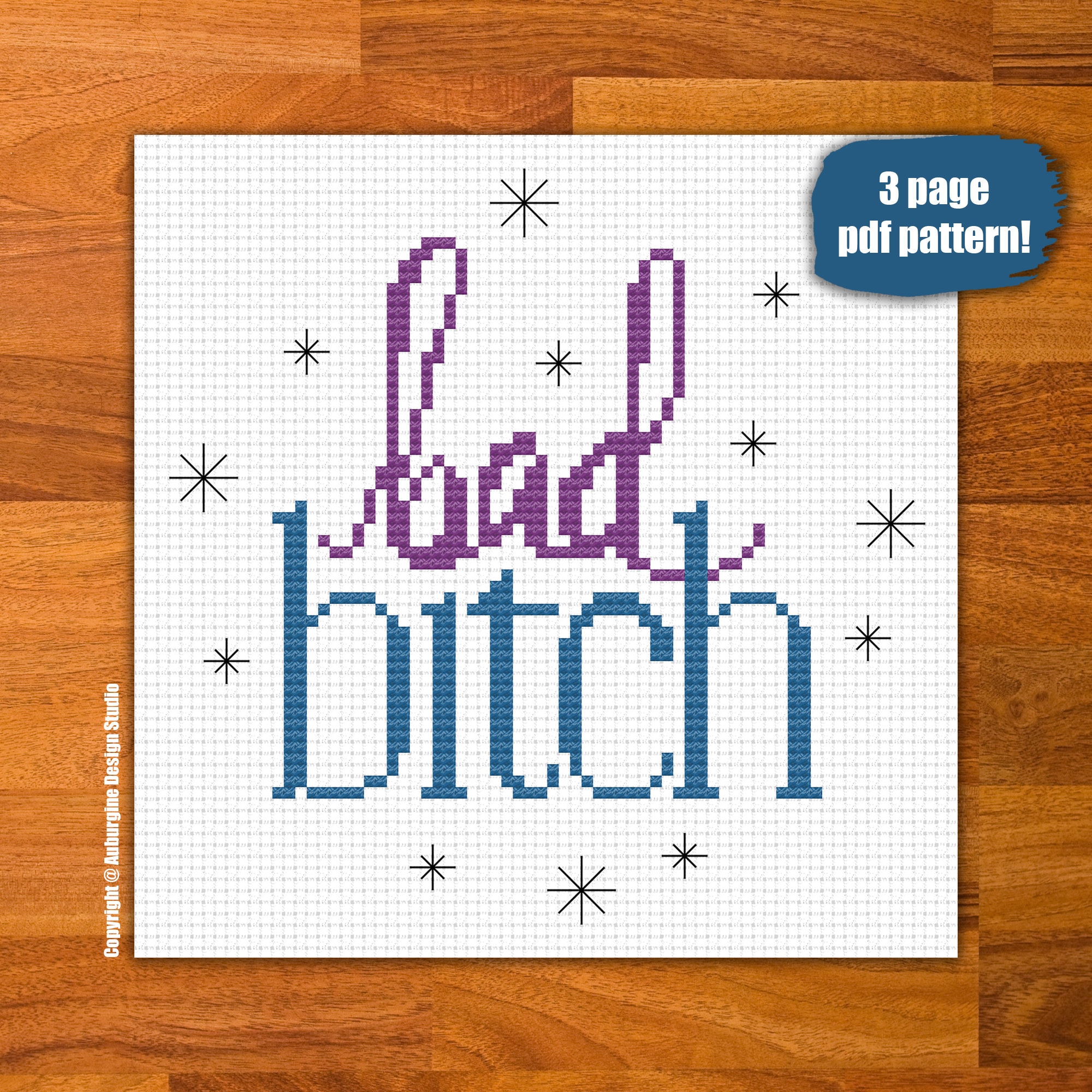 Pattern | Bad Bitch Cross Stitch Pattern, Subversive, Curse Word ...