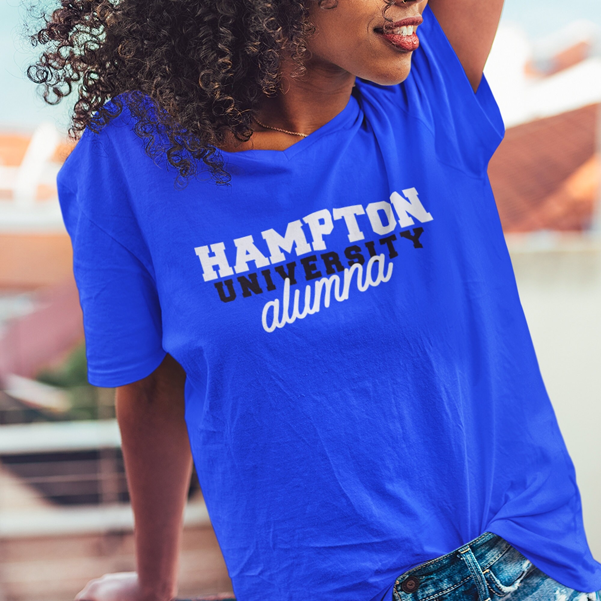 Hampton Alumna (v-neck) - Hampton Pirates, Vintage Hampton U Apparel ...