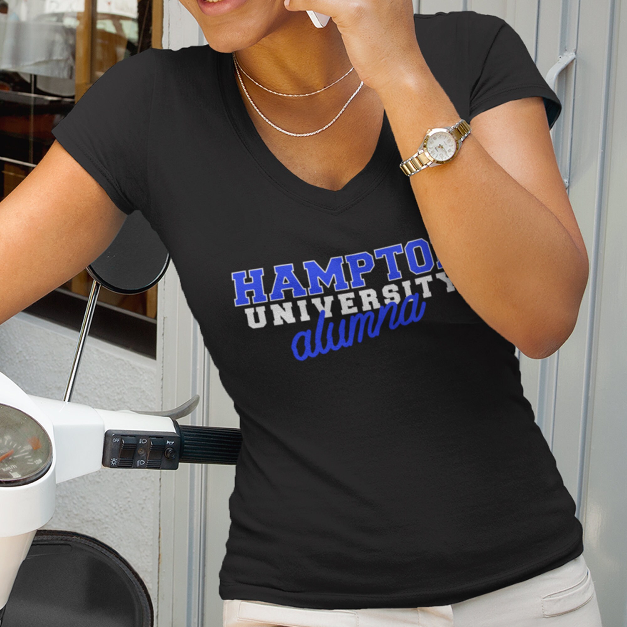 Hampton Alumna (v-neck) - Hampton Pirates, Vintage Hampton U Apparel ...