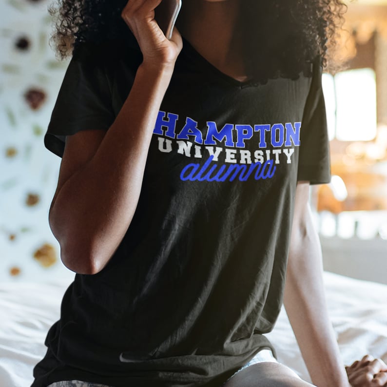 Hampton Alumna (v-neck) - Hampton Pirates, Vintage Hampton U Apparel ...