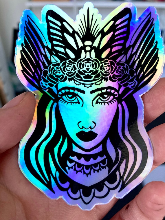 Holographic Nature Witch Sticker Holographic Vinyl Sticker | Etsy