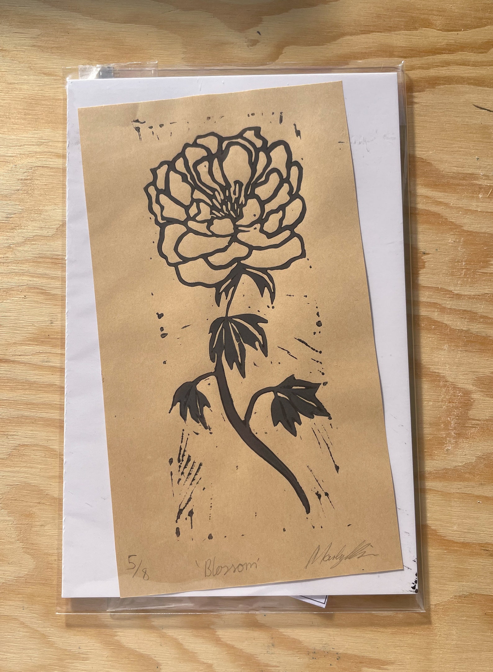 Peony Linocut Print | Botanical Art | Cottagecore Print | Peony Art ...