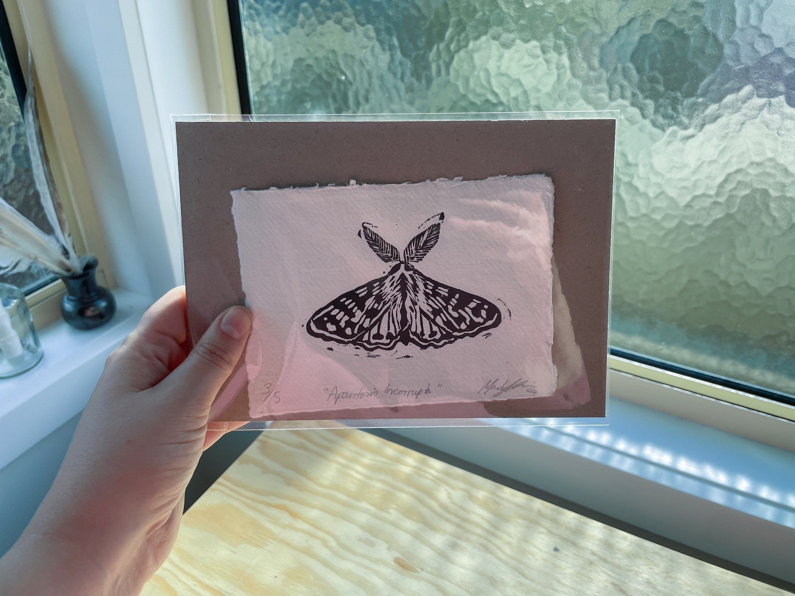 Apantesis Incorrupta Tiger Moth Linocut Print | Wall Art | Moth Artwok ...