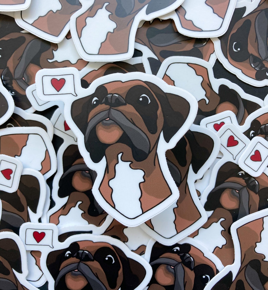 Boxer Dog Love Sticker | Dog Sticker | Cute Sticker | Vinyl Sticker ...