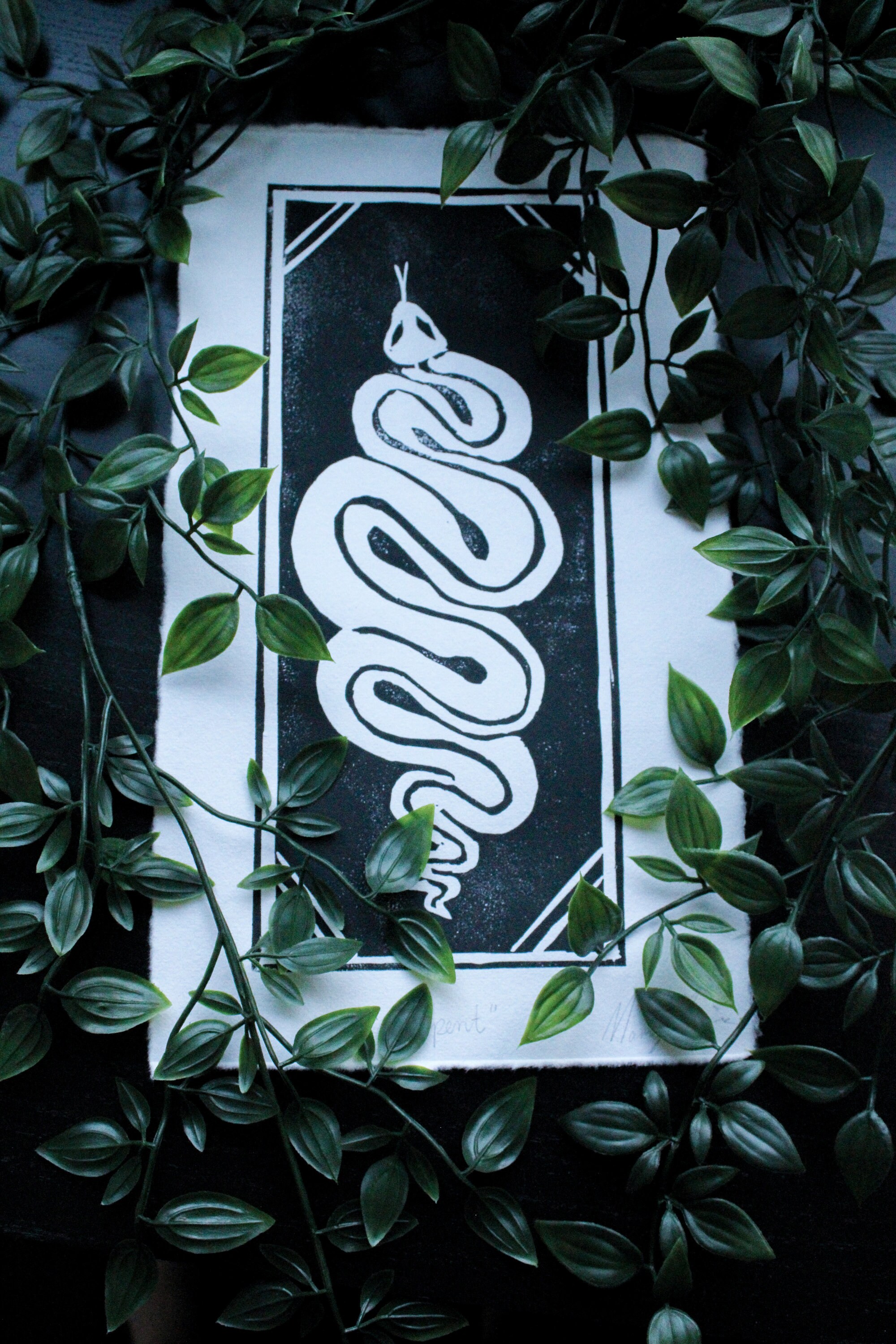 Snake Linocut Print | Original Artwork | Limited Edition - Etsy