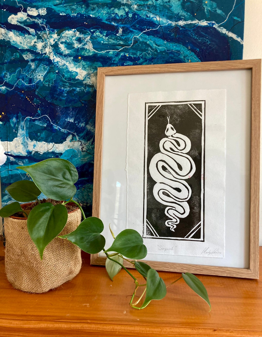 Snake Linocut Print | Original Artwork | Limited Edition - Etsy