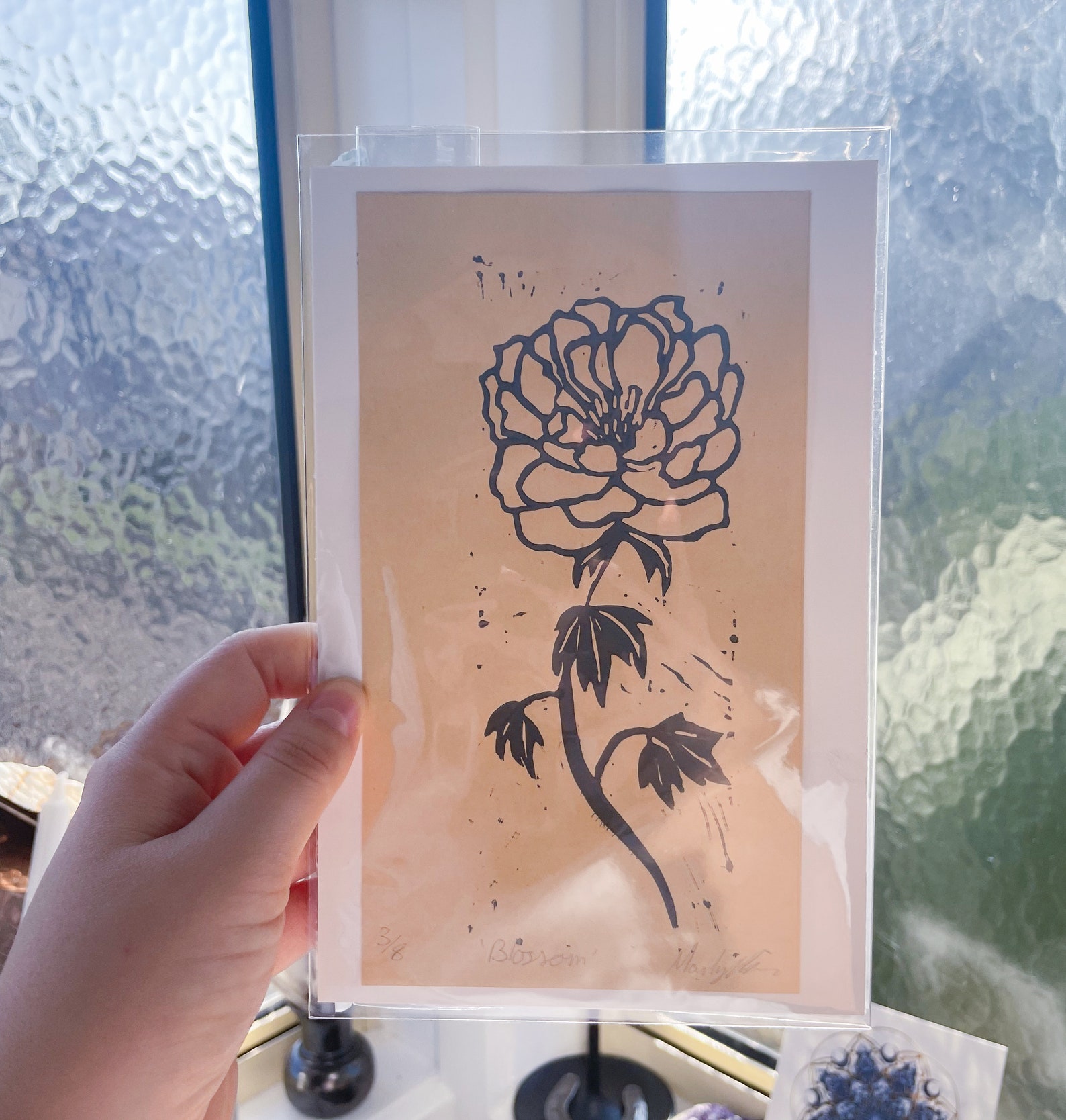 Peony Linocut Print | Botanical Art | Cottagecore Print | Peony Art ...