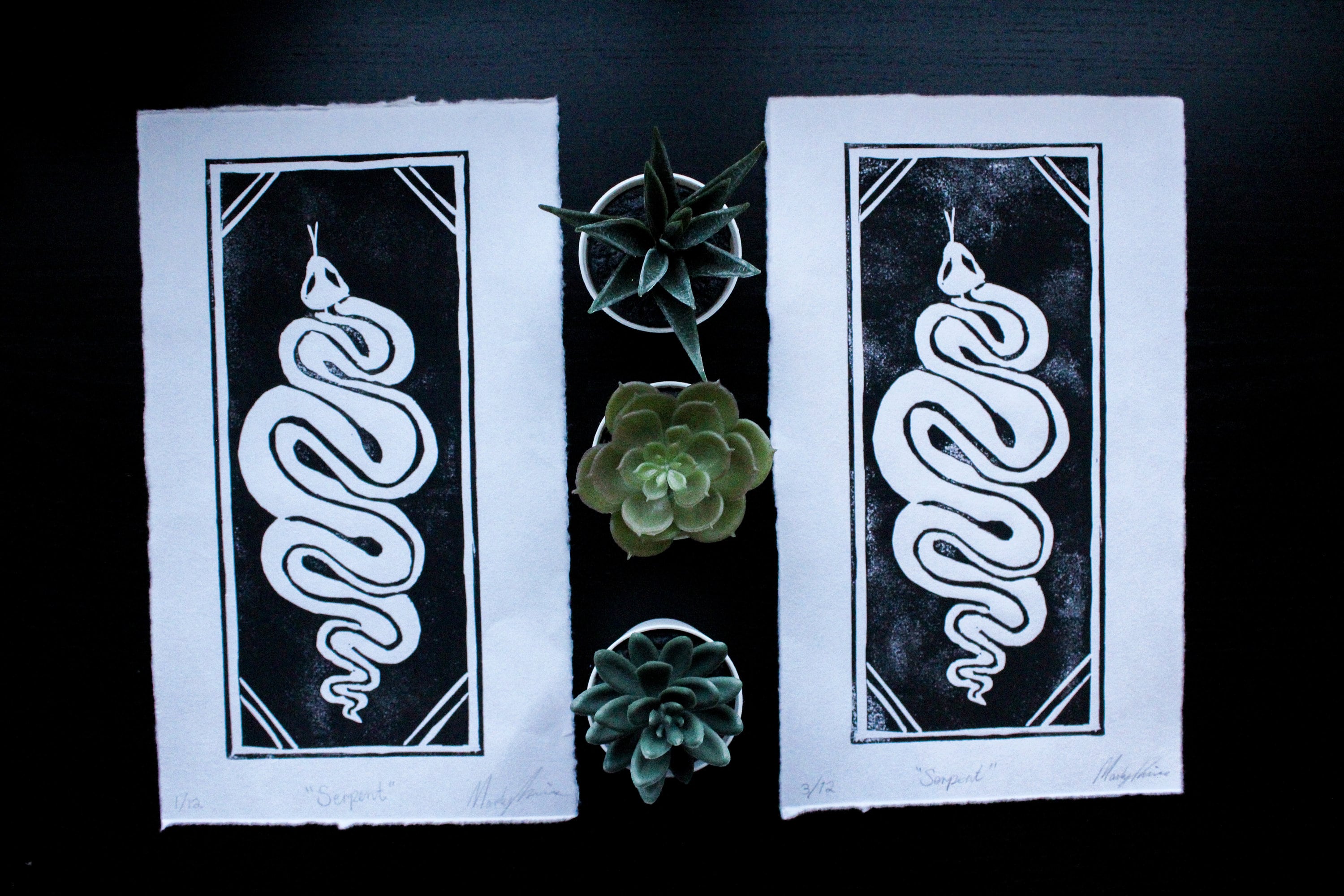 Snake Linocut Print Original Artwork Limited Edition - Etsy