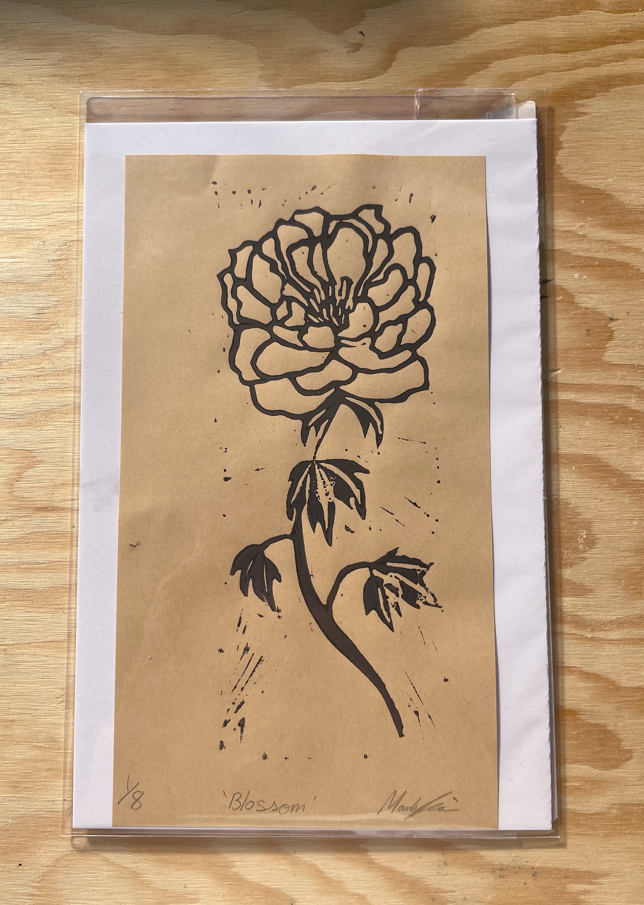 Peony Linocut Print | Botanical Art | Cottagecore Print | Peony Art ...