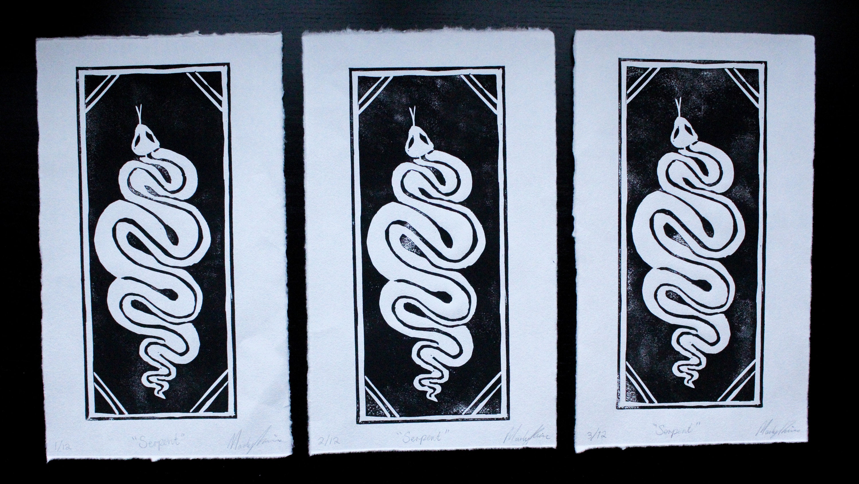 Snake Linocut Print | Original Artwork | Limited Edition - Etsy
