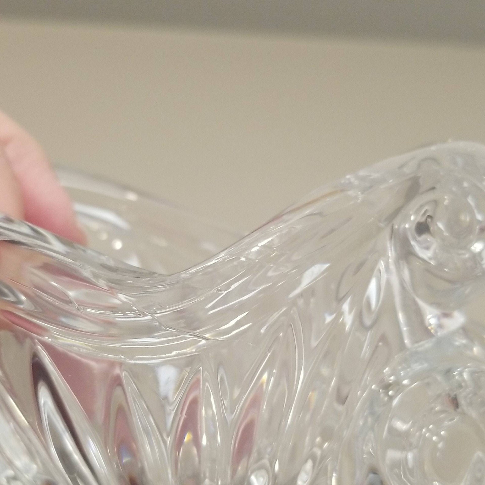 Vintage Crystal Glass Christmas Sleigh Sled Candy Dish Lead ...