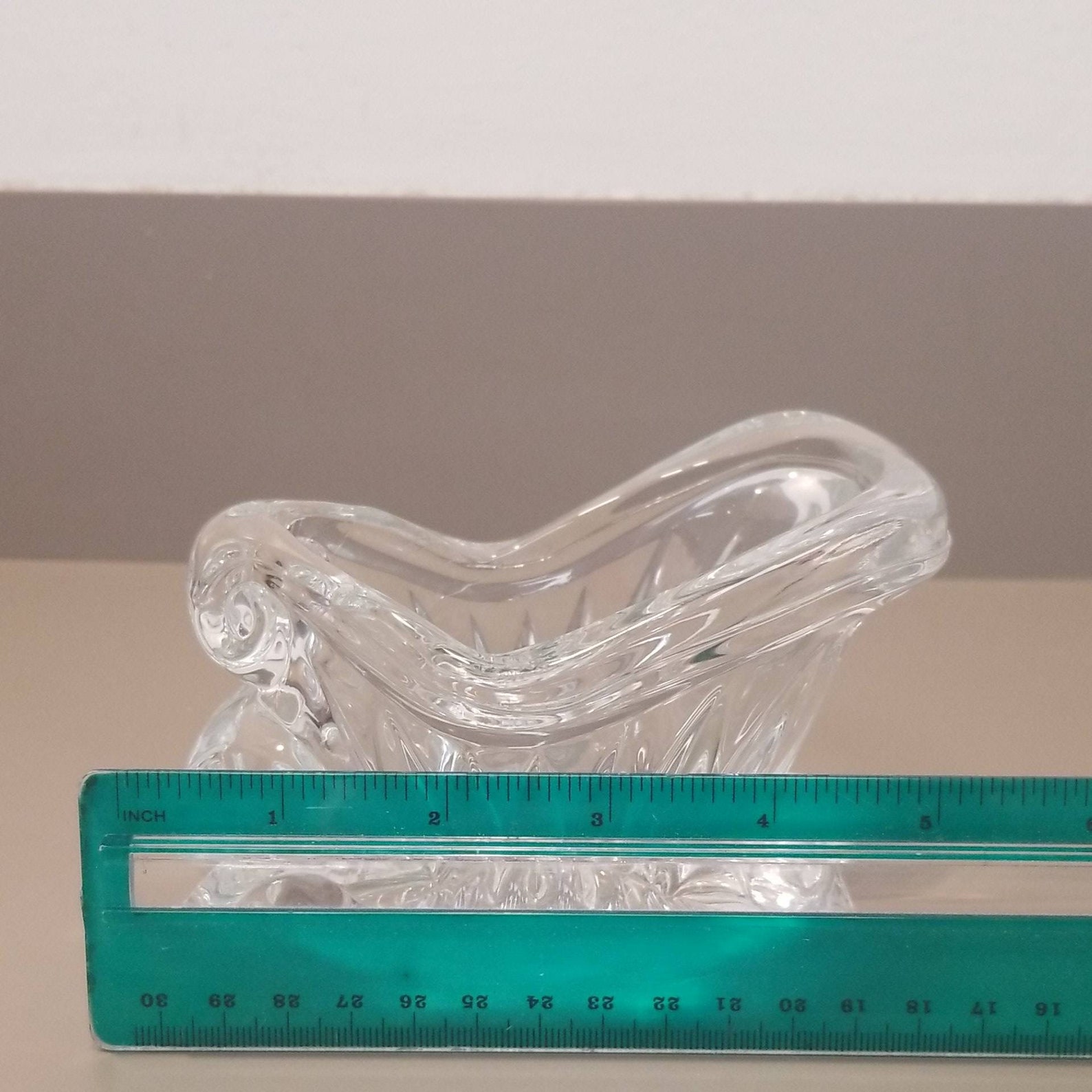 Vintage Crystal Glass Christmas Sleigh Sled Candy Dish Lead ...