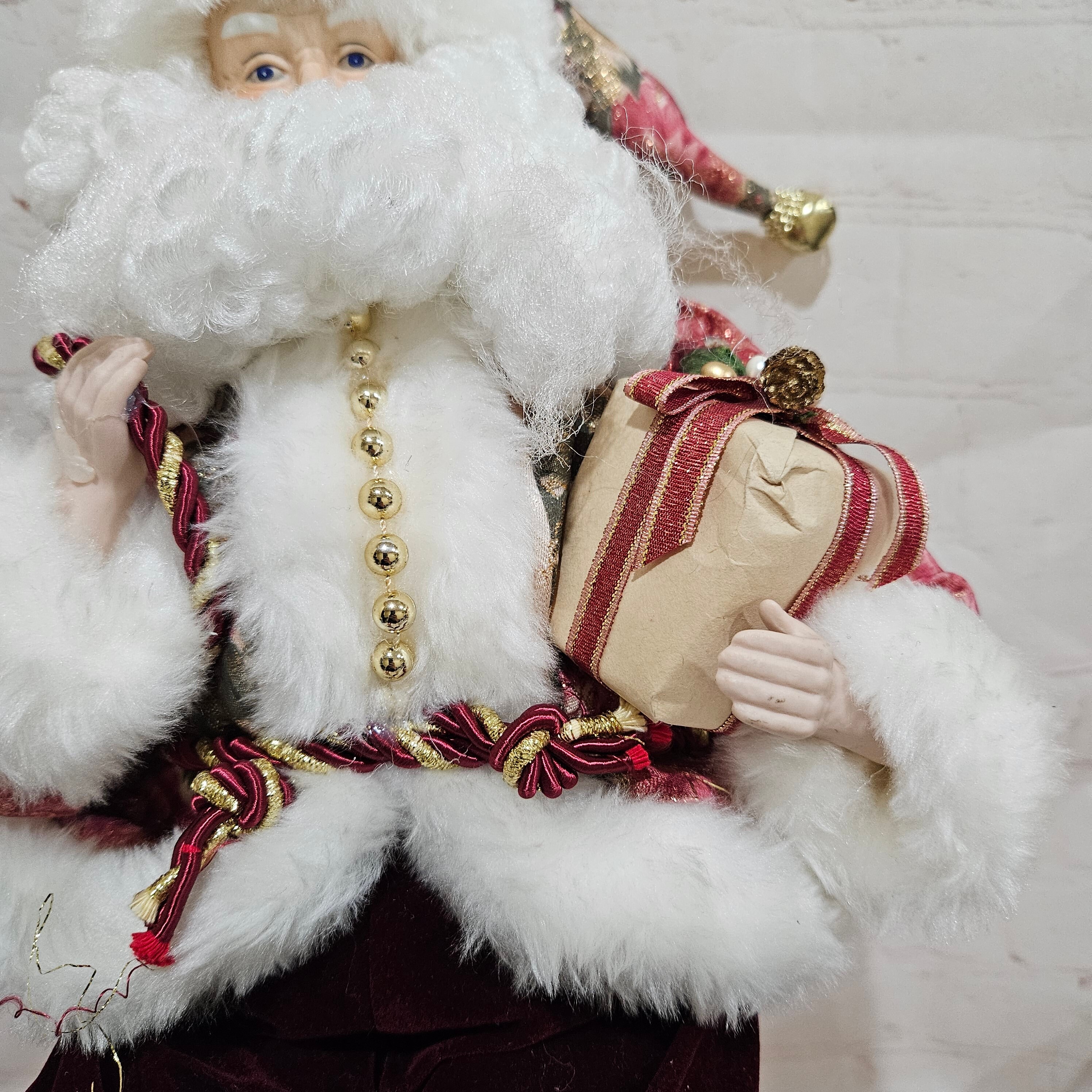 Vintage Mantle Sitting Santa Clause 21" - Etsy