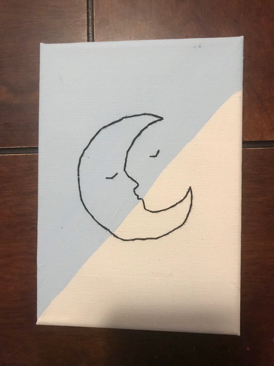 Embroidered Moon Painting - Etsy