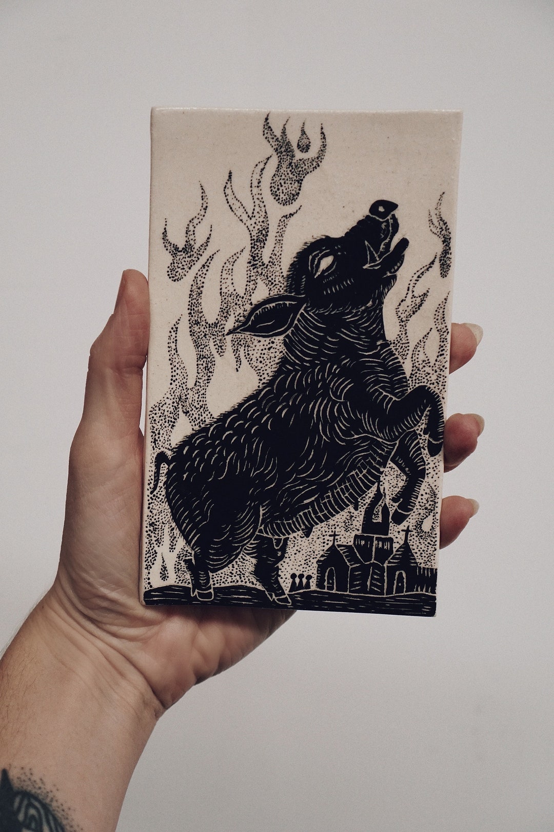 Hand Painted Medieval Town Boar Wall Hanging - Etsy