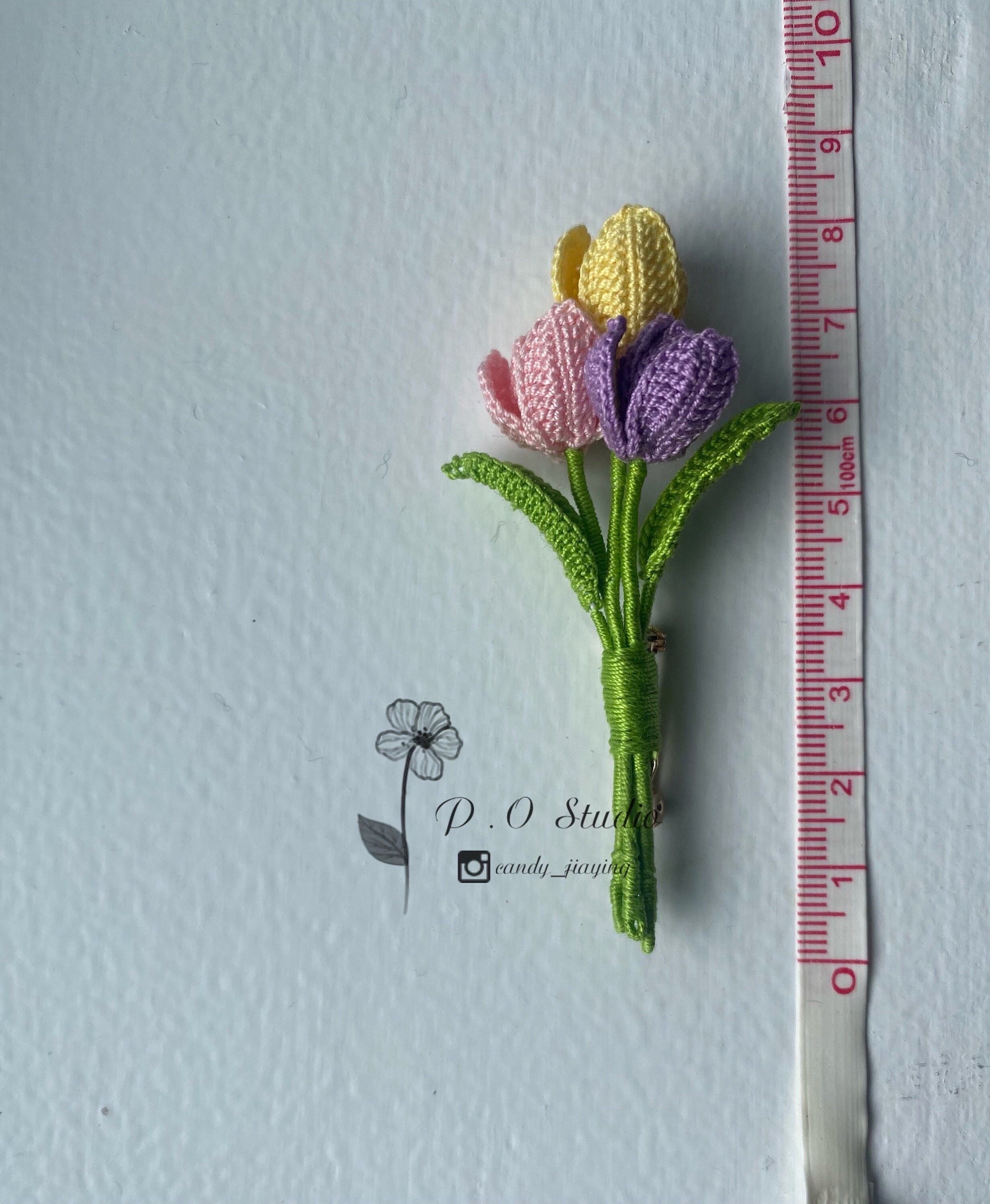 Tulip Bouquet Brooch Crochet Brooch Yellow Tulip Brooch | Etsy UK