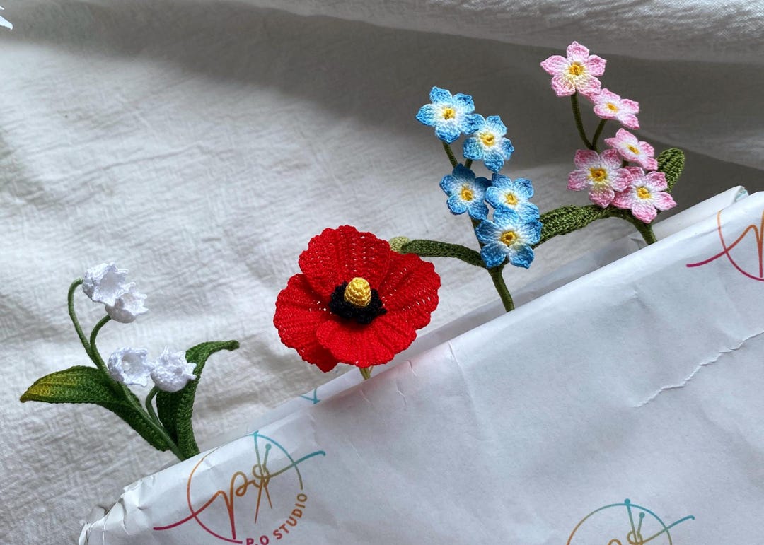 Micro Crochet Flower Bookmark,crochet Bookmark,floral Craft,handmade ...