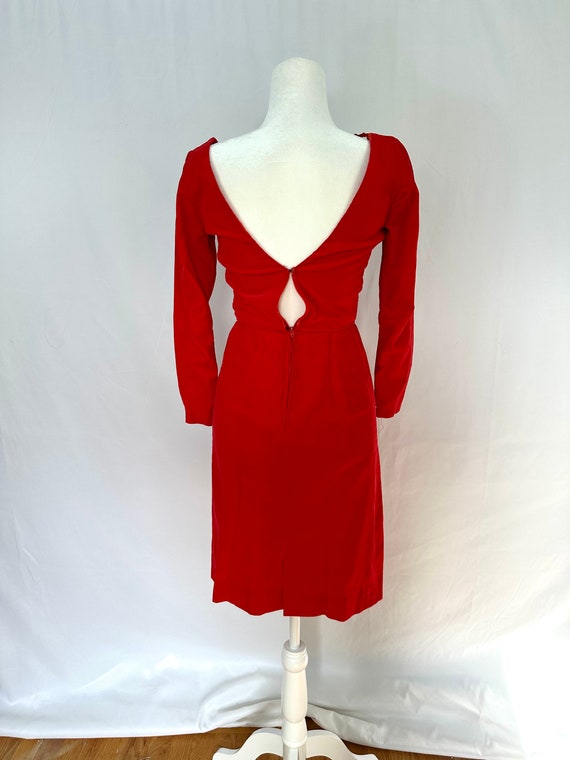 Vintage 1960’s Red Velvet Sweetheart Neckline Mini Dr… - Gem
