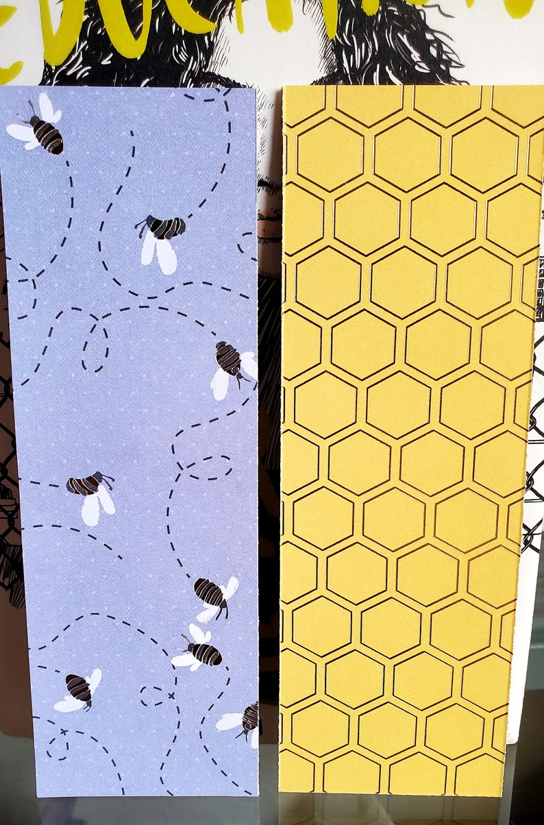 Bee Floral' Handmade Laminated Bookmarks Front and Back - Etsy