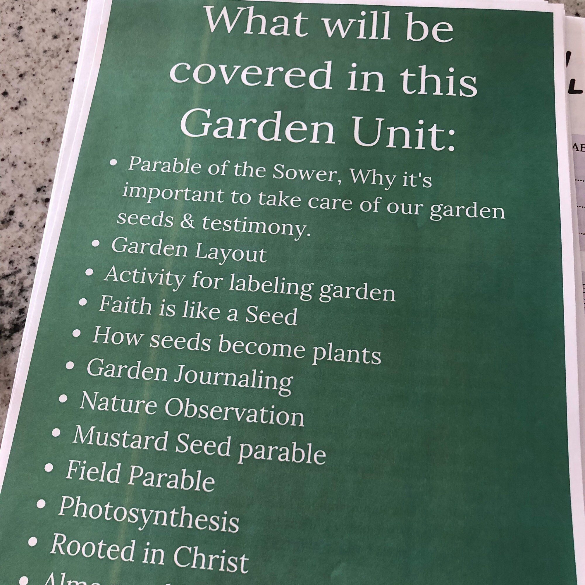 Faith & Gardening Study Unit - Etsy