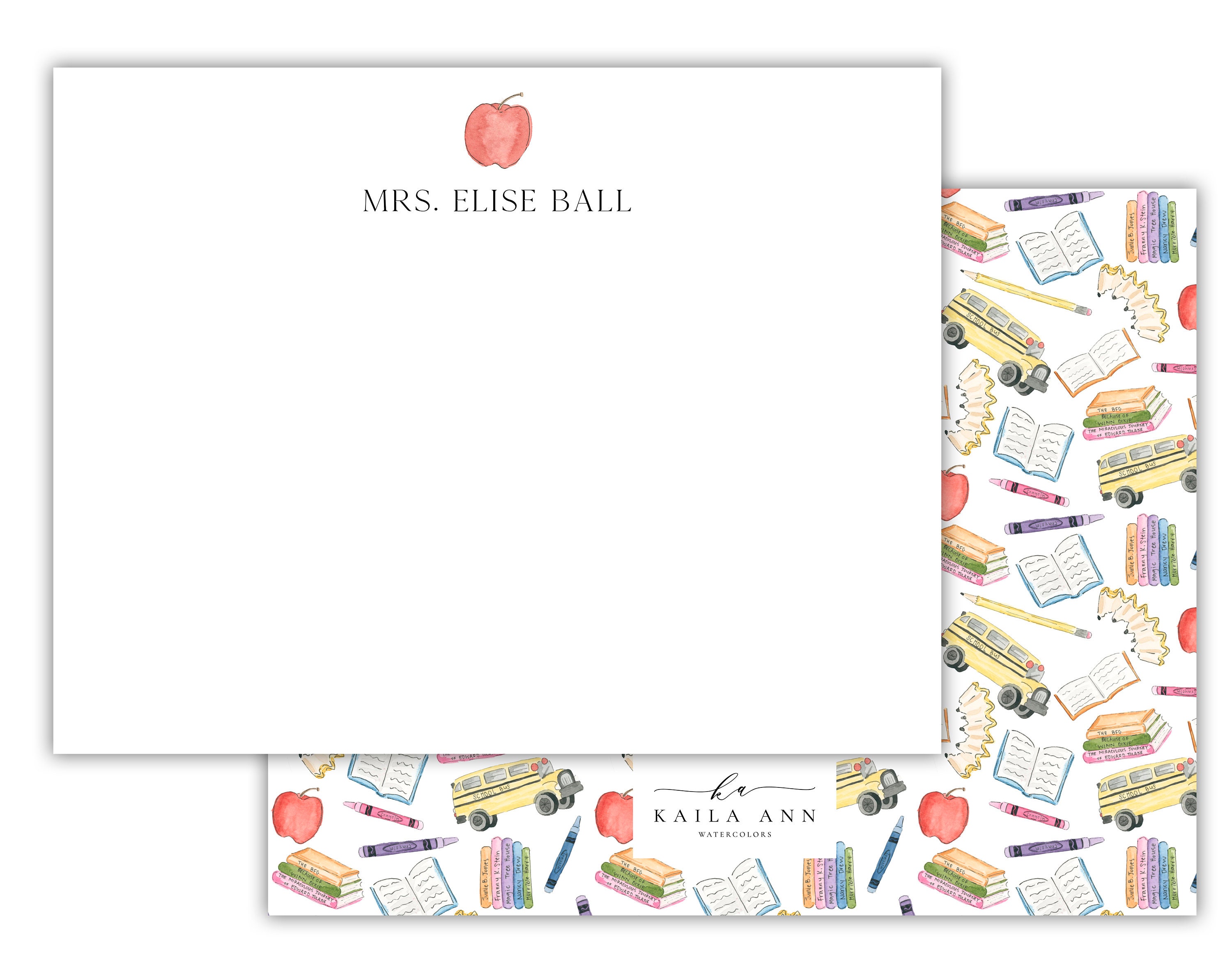 Custom Teacher Stationery Custom Teacher Notecards - Etsy