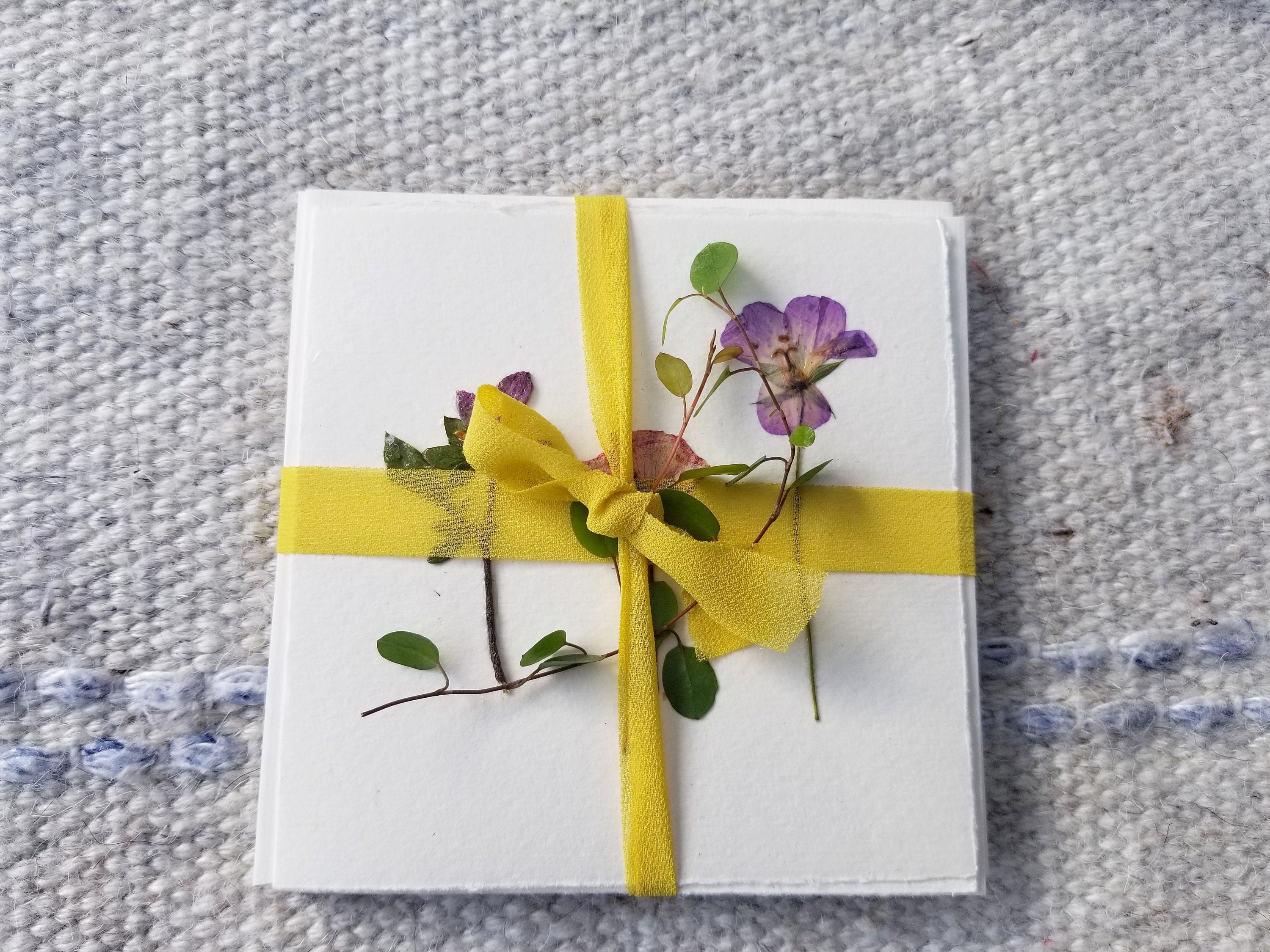 Pressed Flower Notecards. Sets of 4. Hydrangeas, Pansies, Ferns and ...