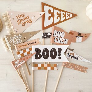 Halloween Pennant Flag Bundle | Neutral Halloween Flags, Boo Basket ...