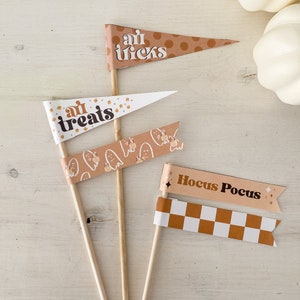 Halloween Pennant Flag Bundle | Neutral Halloween Flags, Boo Basket ...